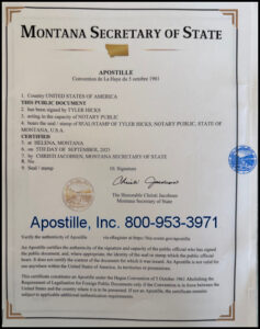 Montana Apostille